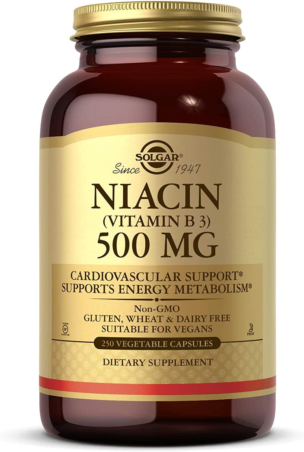 Suplemento Solgar de niacina (vitamina B3), 500 mg, 250 g de grasa ...
