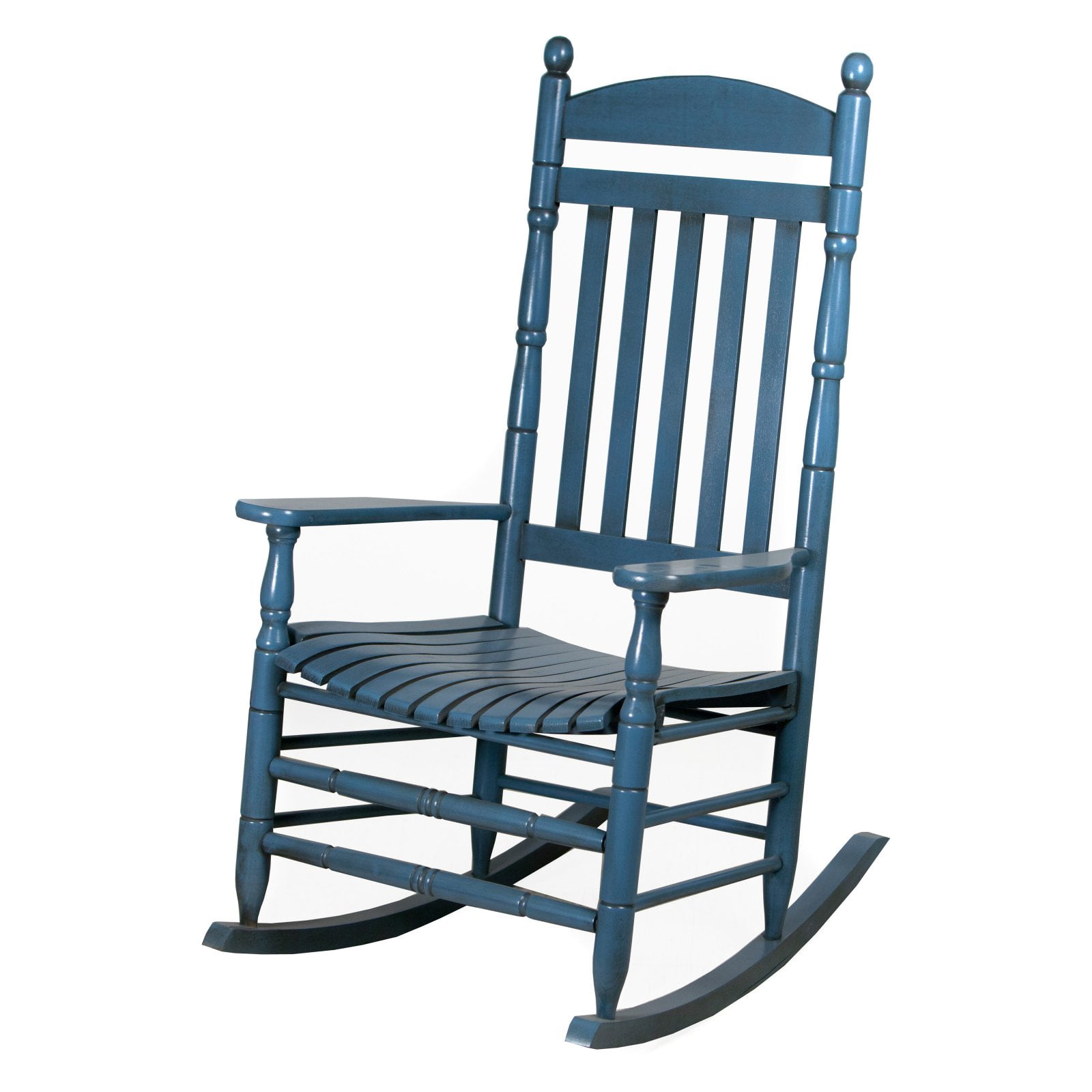 Hinkle Riverside Round Post Slat Back Wood Patio Rocking Chair ...