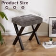 Square Ottoman Stool Foot Rest,Upholstered Vanity Chair Foot Stool with ...