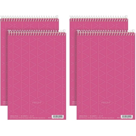 TOPS 80254 Prism 6x9 Gregg Ruled Steno Notebook, 80 Perforated Pink ...