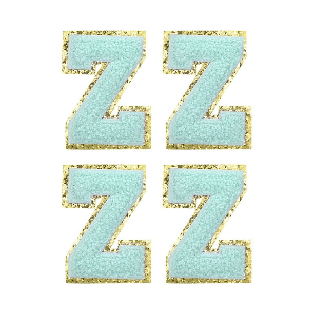 Uxcell Chenille Letter Patches Iron on Letter Patches Blue Alphabet Z ...