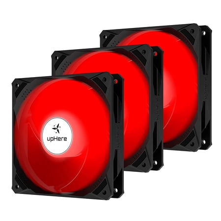 upHere 120mm Case Fan 3-Pin High Airflow RED for Computer Cases Cooling ...