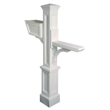 Step2 Hudson 58" White All-in-One Plastic Mailbox Post and Planter ...