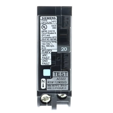 Siemens QA120AFC 20 Amp Combination Arc Fault Breaker - Walmart.com