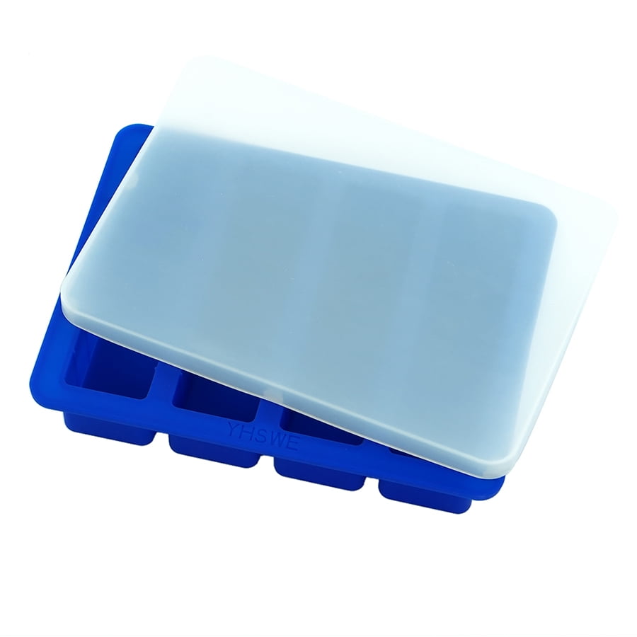 Butter Mold Tray with Lid X-Value Silicone Butter Molds with 4 Large ...