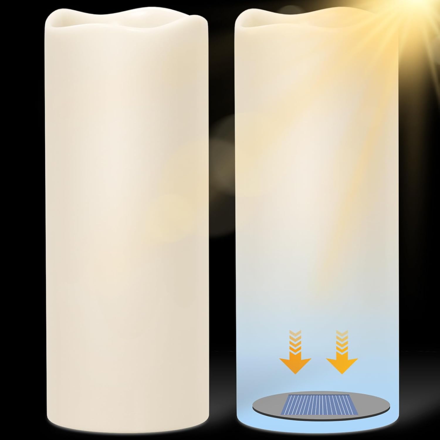 Click here for Siabc-Solar Candles Outdoor Waterproof Dusk To Daw... prices