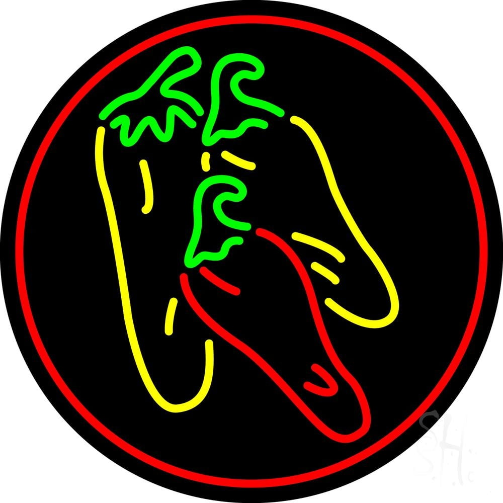 Chilis Logo Circle LED Neon Sign 18 x 18 - inches, Clear Edge Cut ...