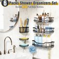 6-Pack Shower Caddy Organizer Shelves Rack, Stainless Steel Adhesive ...