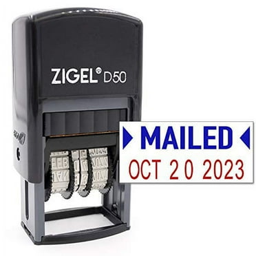 ZIGEL Date Stamp with Completed - Self Inking Date Stamp - Blue ...