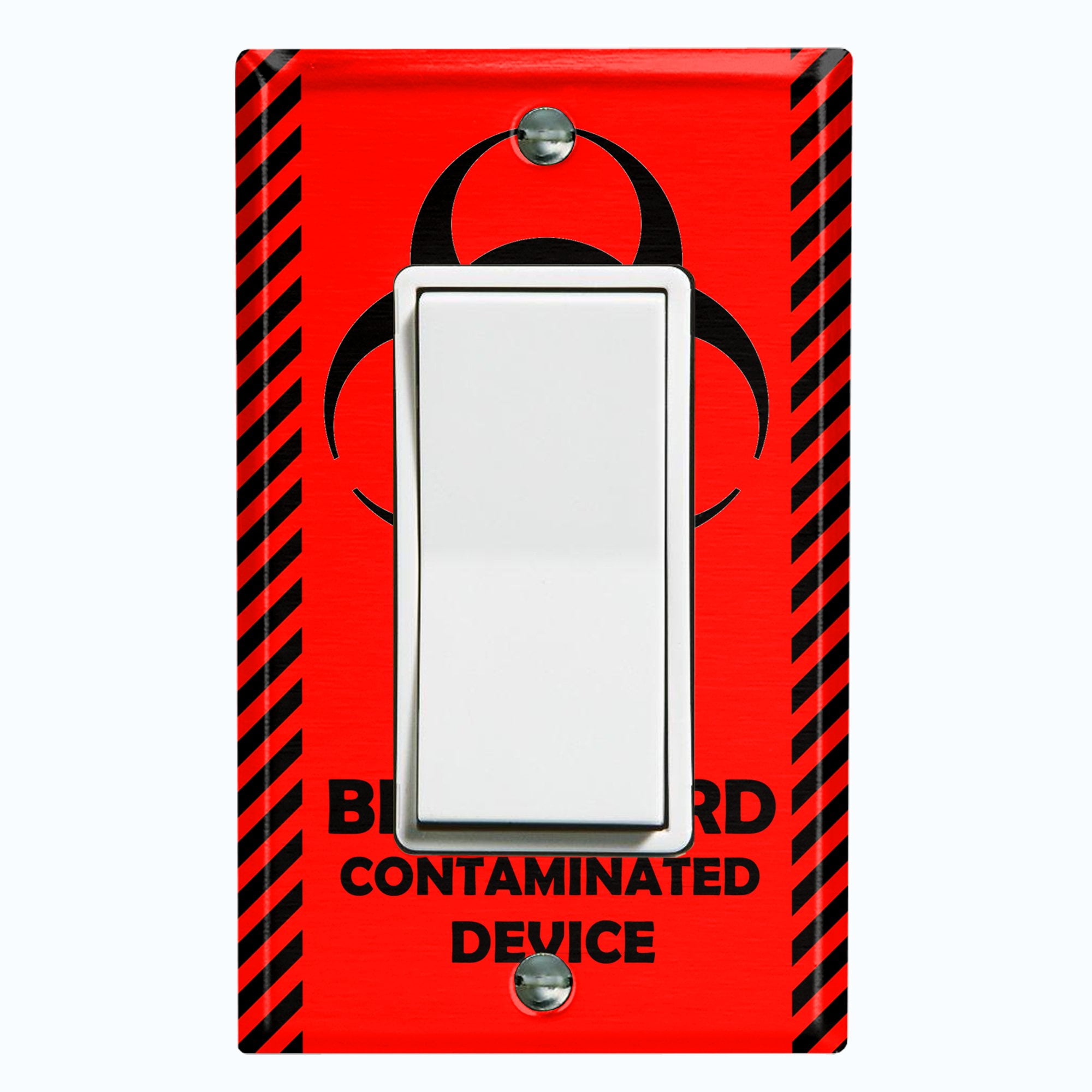 Metal Light Switch Plate Cover Red Contaminated Biohazard Sign SGN001 ...