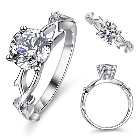 Moissanite Engagement Rings for Women,1.0 CT Diamond D Color VVS1 Wedding Promise Rings 925 ...