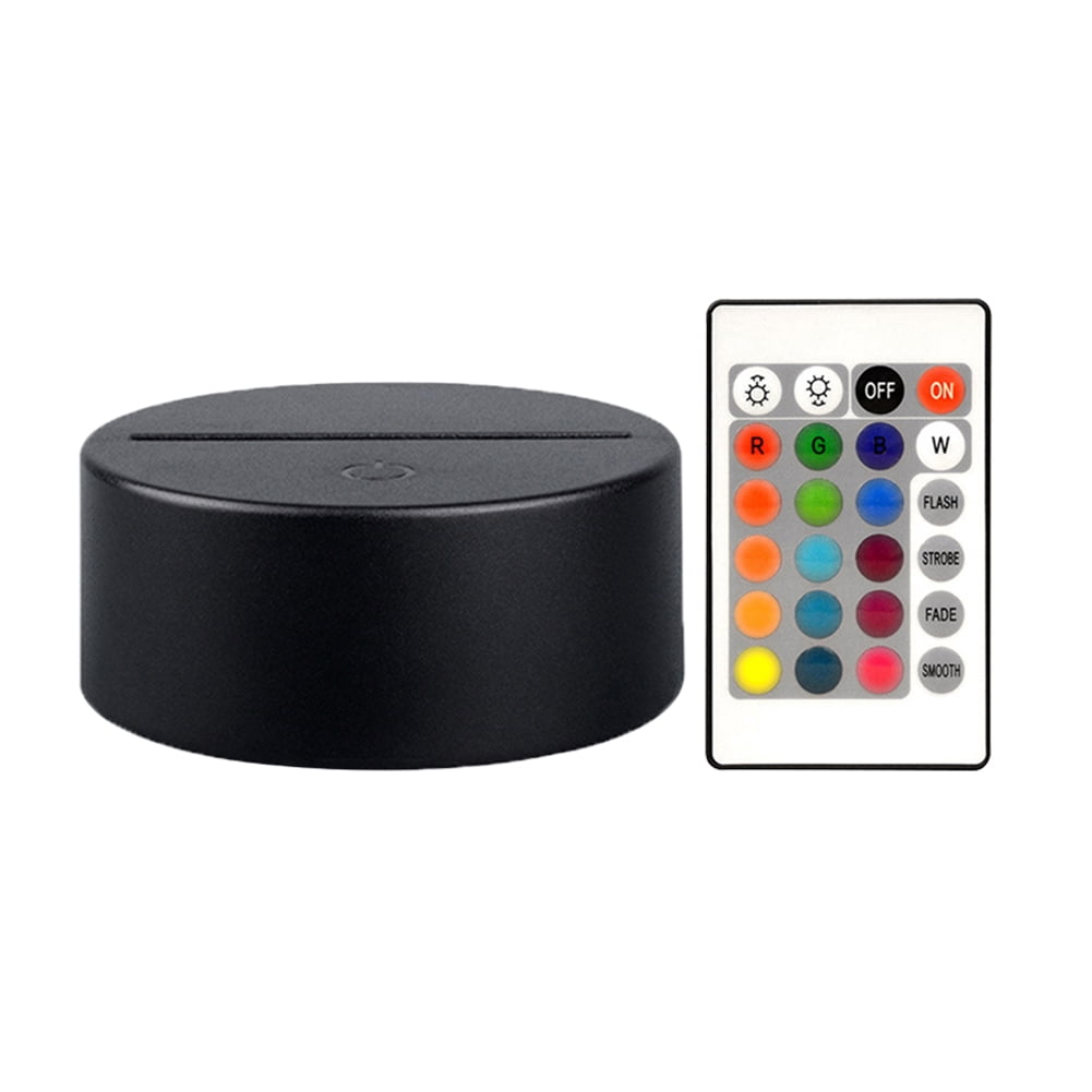 Base LED 3D Base Pantalla Placa Lámpara Acrílico Redonda (Remoto 16 ...