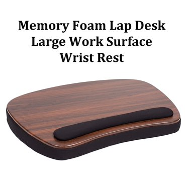Sofia + Sam Wood Top Memory Foam Lap Desk with Wrist Rest and USB Light ...