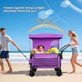 Multi-Functional Push-Pull Folding Wagon Cart Purple, Rotating Handle ...
