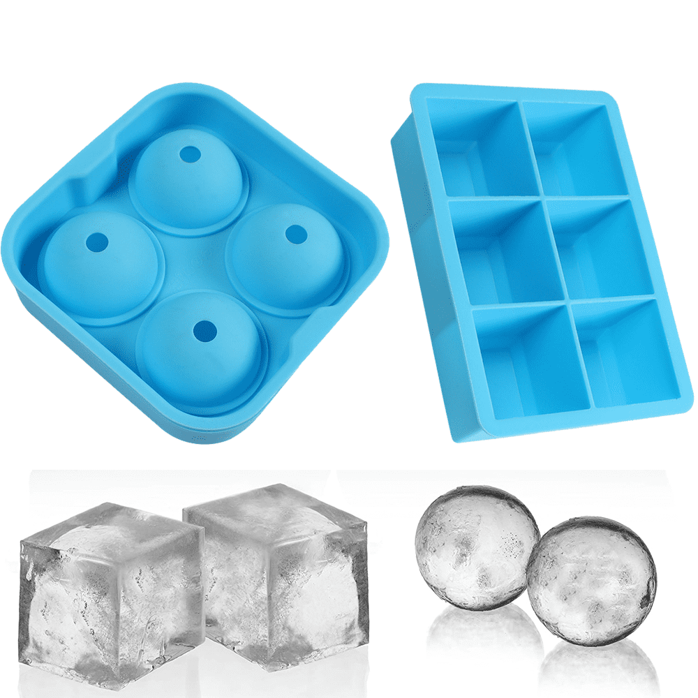 Ice Cube Tray, Square Ice Cube Molds with Lid, Funnel for Whiskey ...