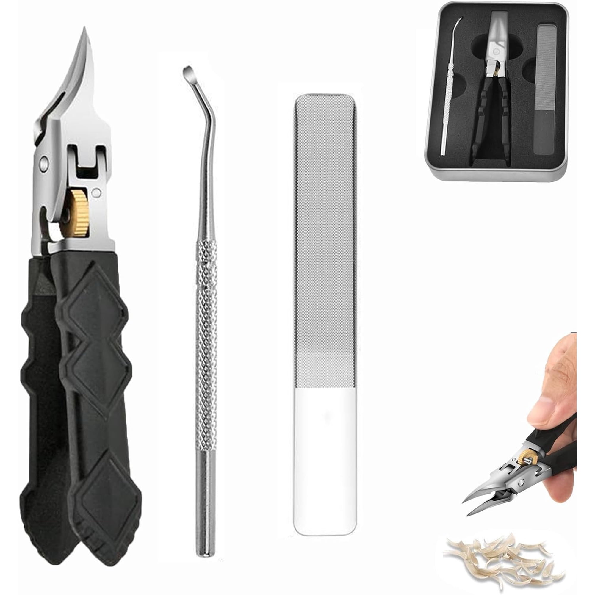 Click here for Ayinlh Black Anti-Slip Grip Gear Lock Nail Clipper... prices