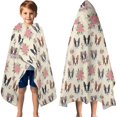 Boston Terrier and Roses Cream Pattern Teens Hooded Bath Towel Wrap for ...