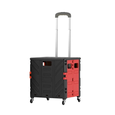 Foldable Utility Cart 4 Wheeled Collapsible Handcart Shopping Utility ...