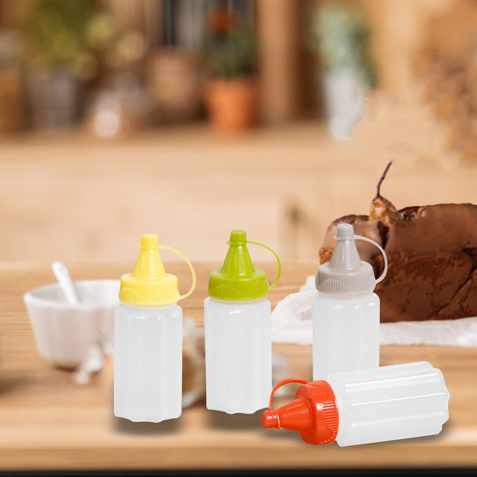 Sauce Salad Bottle Condiment Bottles Empty with Cap Lids Ketchup ...