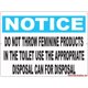 Notice Do Not Throw Feminine Products in Toilet Sign - Walmart.com