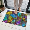 Abstract Geometric Door Mat 18x30 Inch Rainbow Gradient Crystal Color ...