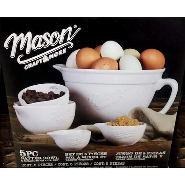 Mason Craft and More 5-Piece Batter Bowl & Measuring Cup Set - Walmart ...