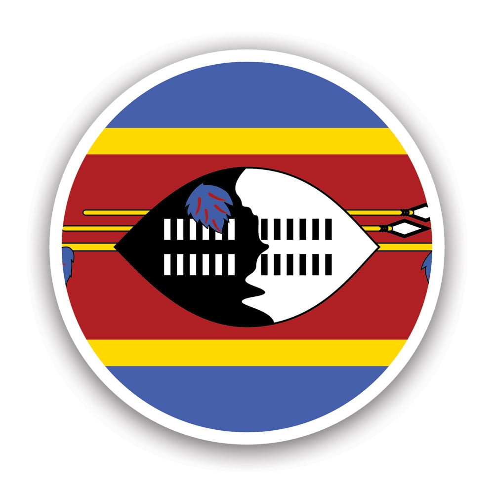 Round Swazi Flag Sticker Decal - Self Adhesive Vinyl - Weatherproof ...