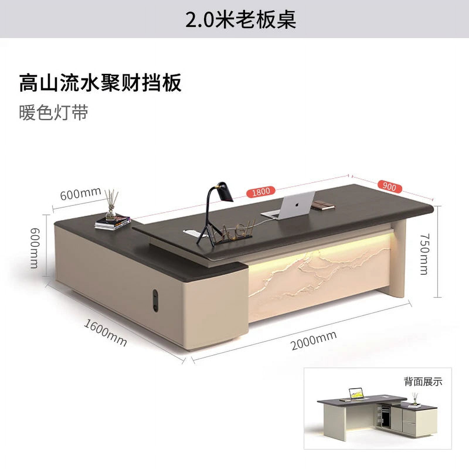 Corner L Shaped Desk Organizer Drawers Executive Reception Office Desk ...