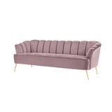 Chic Home Aisha Velvet Upholstered Vertical Channel Tufted Sofa, Blush ...