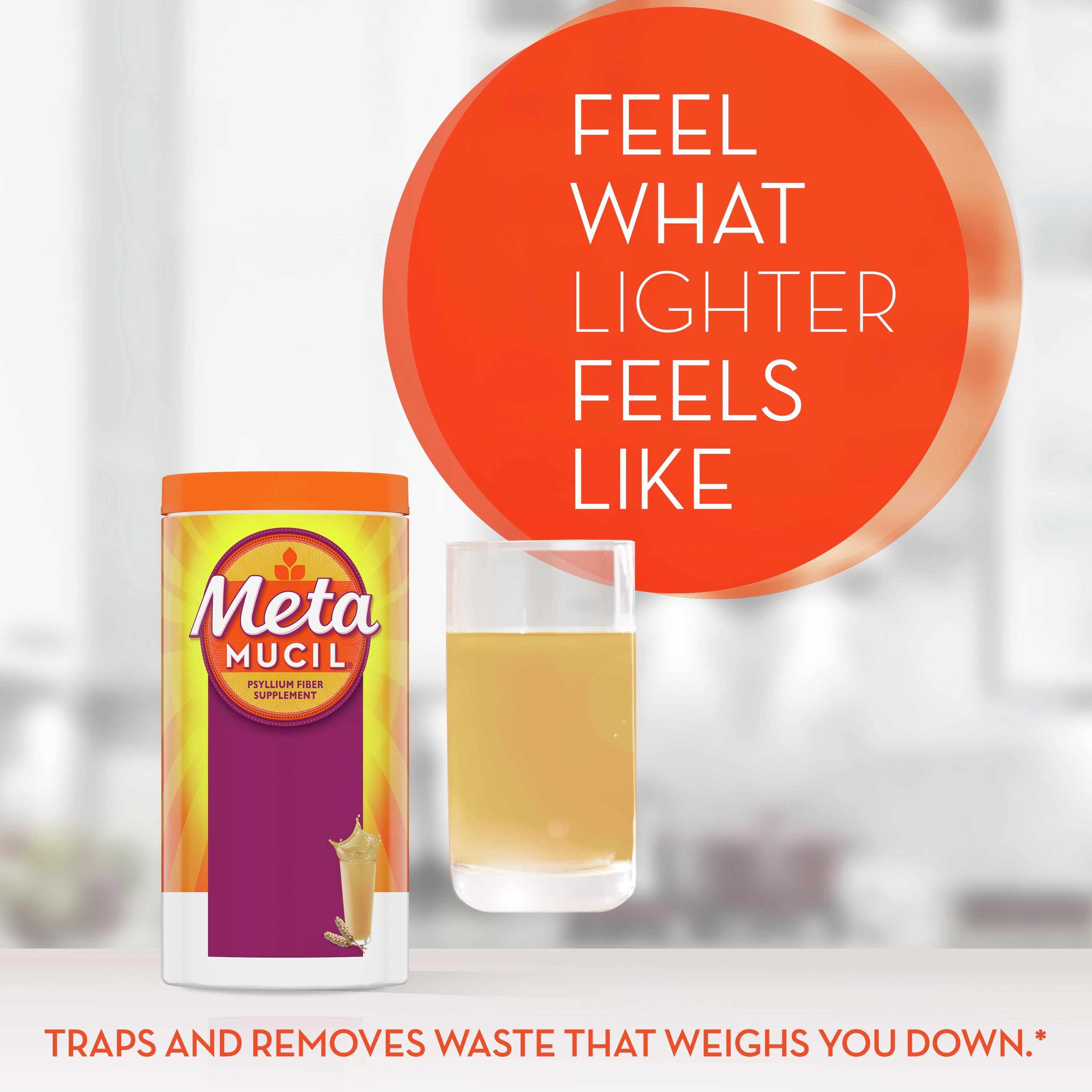 Buy Metamucil Psyllium Fiber Powder, No Sugar, Unflavored, 114 Tsp ...