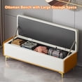Leather Upholstered Storage Bench Entryway Ottoman Chest with Lift Top ...