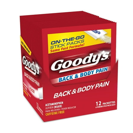 Goody's Back and Body Pain Relief Powder, Dissolve Packs, 6 Individual ...