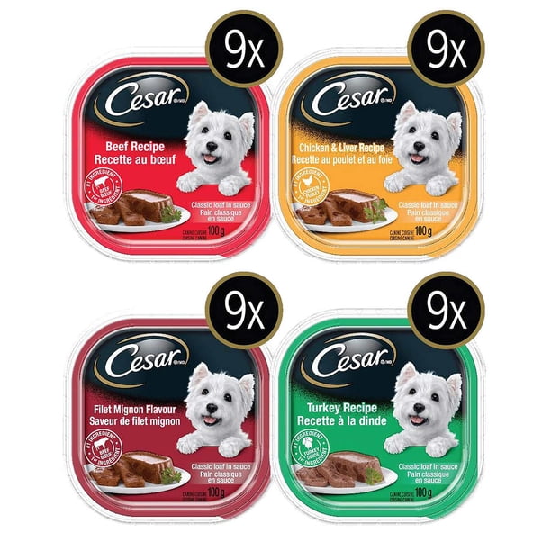 Cesar Food for Small Dogs Variety Product of U.S.A 36 X 100 Grams Net ...