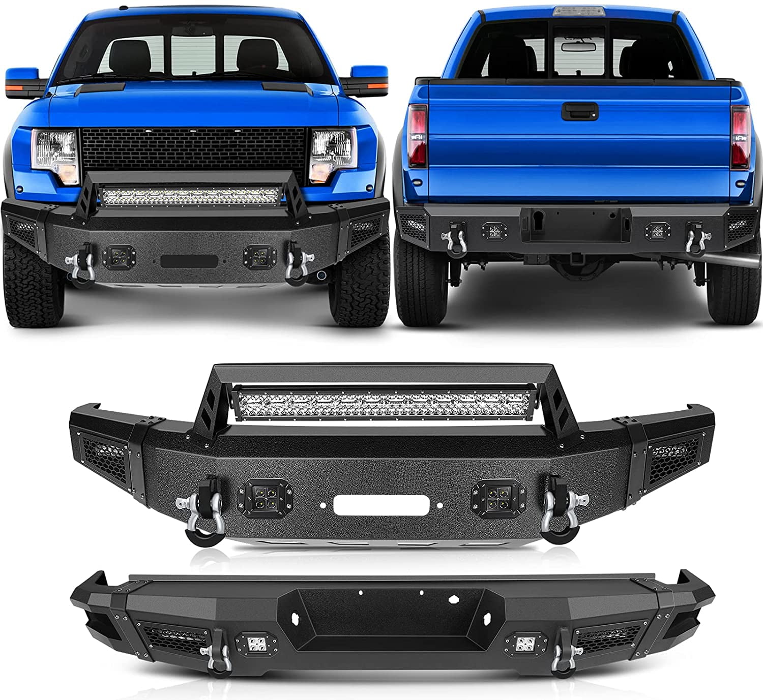 ECCPP Front and Rear Bumper Fit for 2015-2017 for Ford for F-150 (with ...