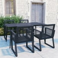 vidaXL Patio Dining Set PVC Rattan Black Seating 3/5/7/9 Piece Multi ...