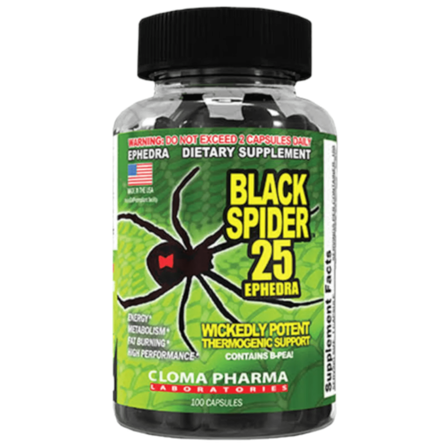 Pre entrenamiento Cloma Pharma Black Spider 100 cápsulas | Walmart en línea