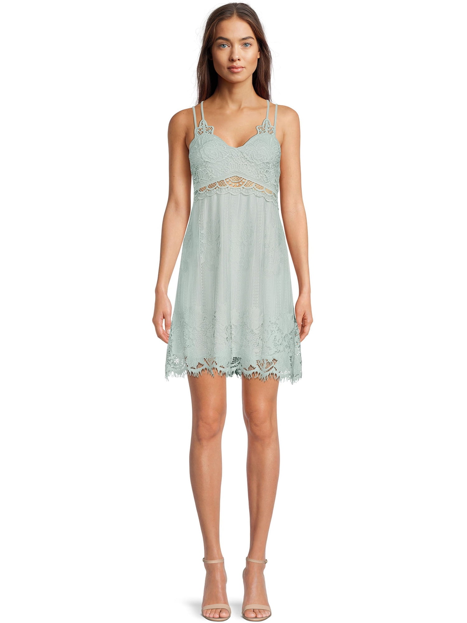No Boundaries Juniors Sleeveless Lace Mini Dress, Sizes XS-3XL ...