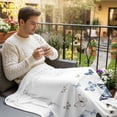 Blue White Butterflies Fleece Throw Blanket Pastoral Style Flying ...