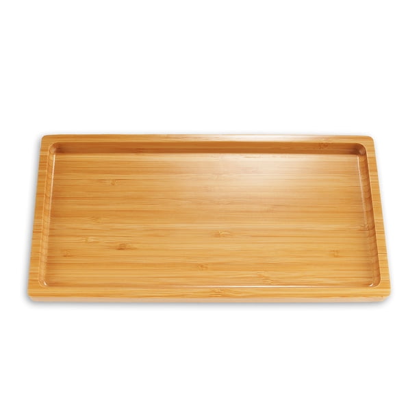 BambooMN Bamboo Wooden Small Organic Tea Serving Tray - Rounded Edges ...