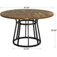 Tribesigns Round Dining Table for 4 People, 47 Inch Kitchen Table with ...