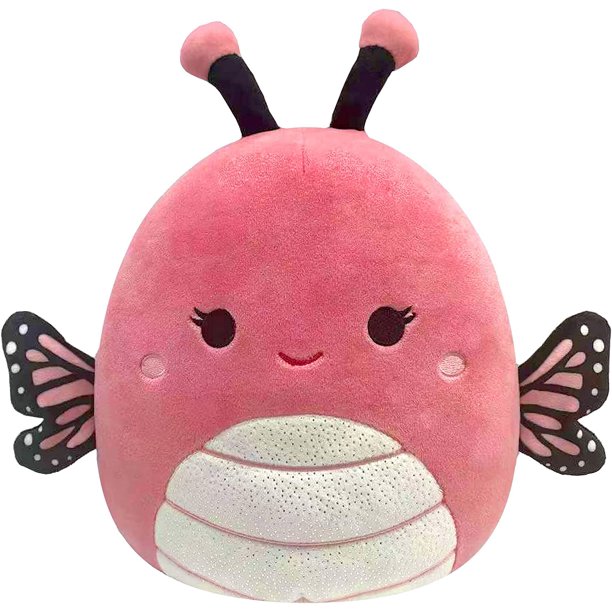 Squishmallows 14-Inch Pink Monarch Butterfly with White Sparkle Belly ...