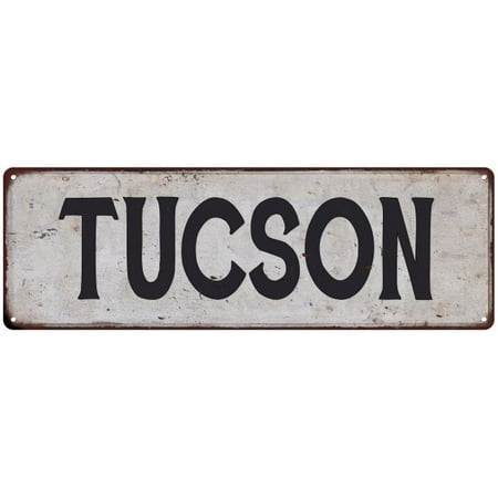 TUCSON Vintage Look Rustic Metal 6x18 Sign City State 106180041078 ...