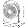 Rechargeable Desk Fan, 5 Speeds Wide-Angle Oscillation, Integrated LED ...