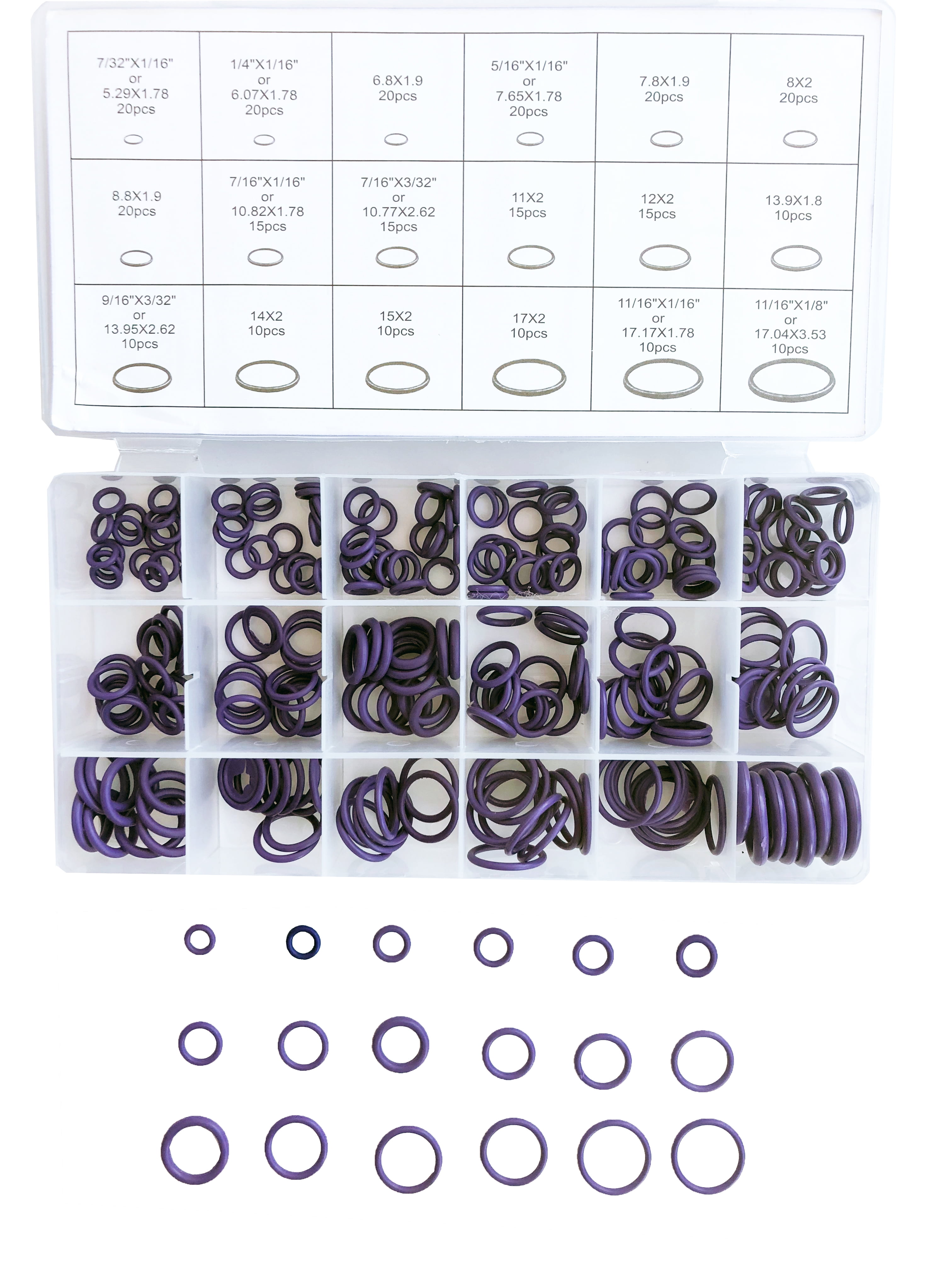 GooMeng 270PC Rubber O-Ring Assortment Performance Tool,18 Popular ...