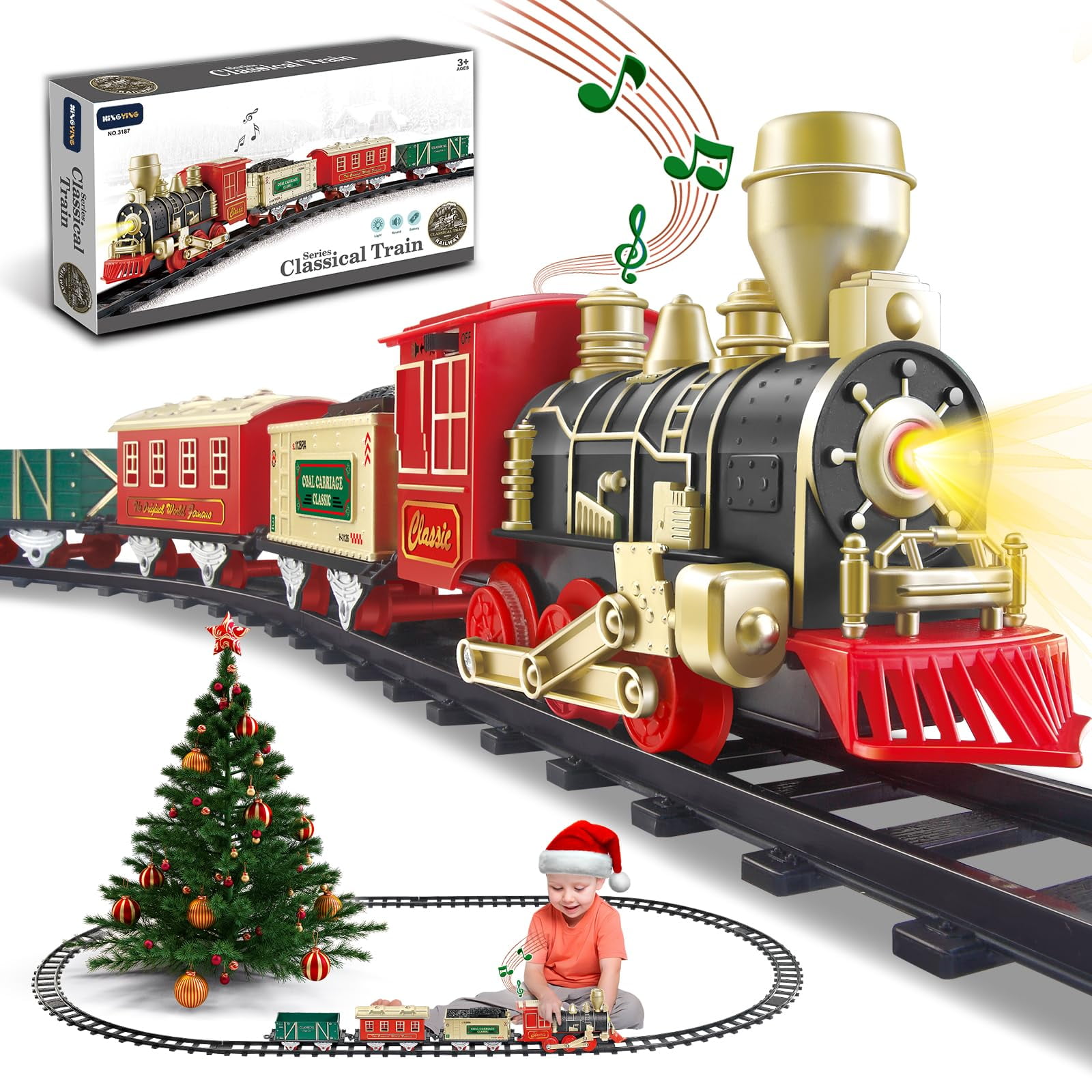 Set de tren navideño eléctrico XINGYING con luces y sonidos | Walmart ...