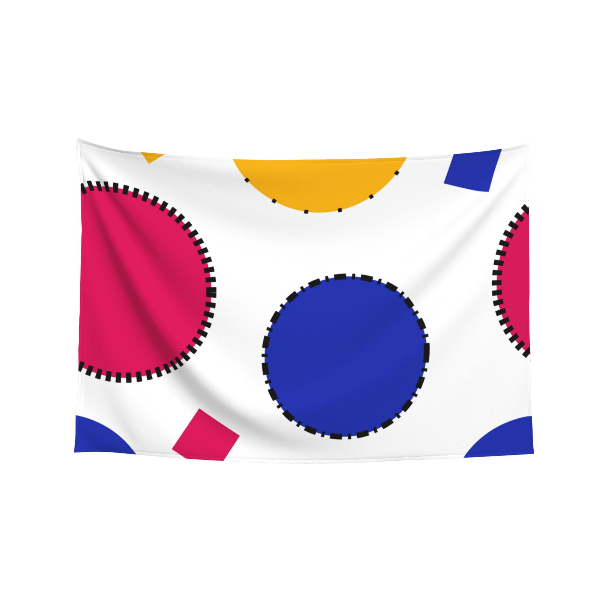 Pink Circles Blue Seamless Tapestry, Wall Tapestry Decor Home Decor ...