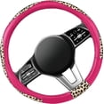 2026 New Hot Pink Cheetah Print Steering Wheel Cover, 14.5-15 Inch ...