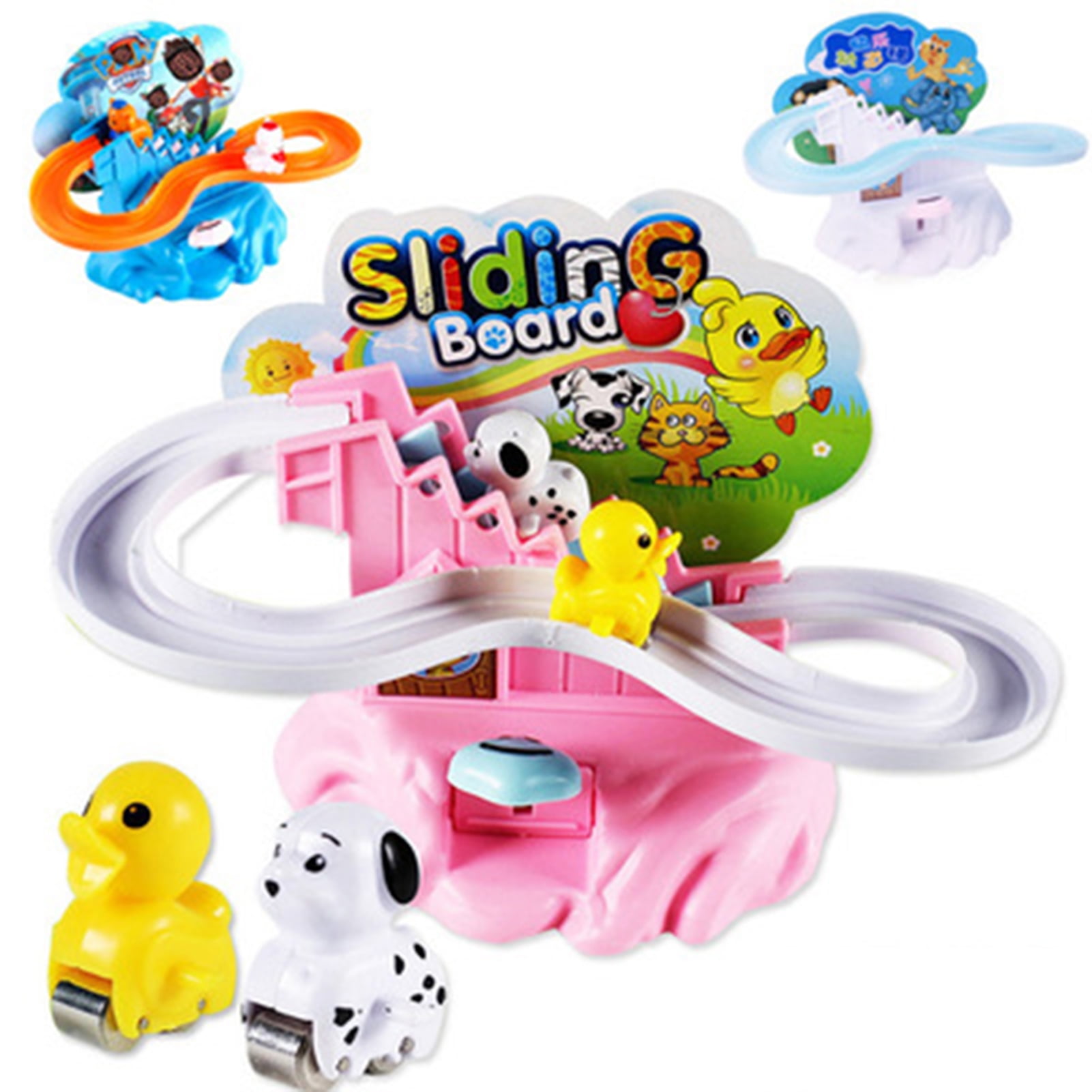 Animal Sliding Car Set Plastic Fast Tracks Toys Parenting Interactives ...