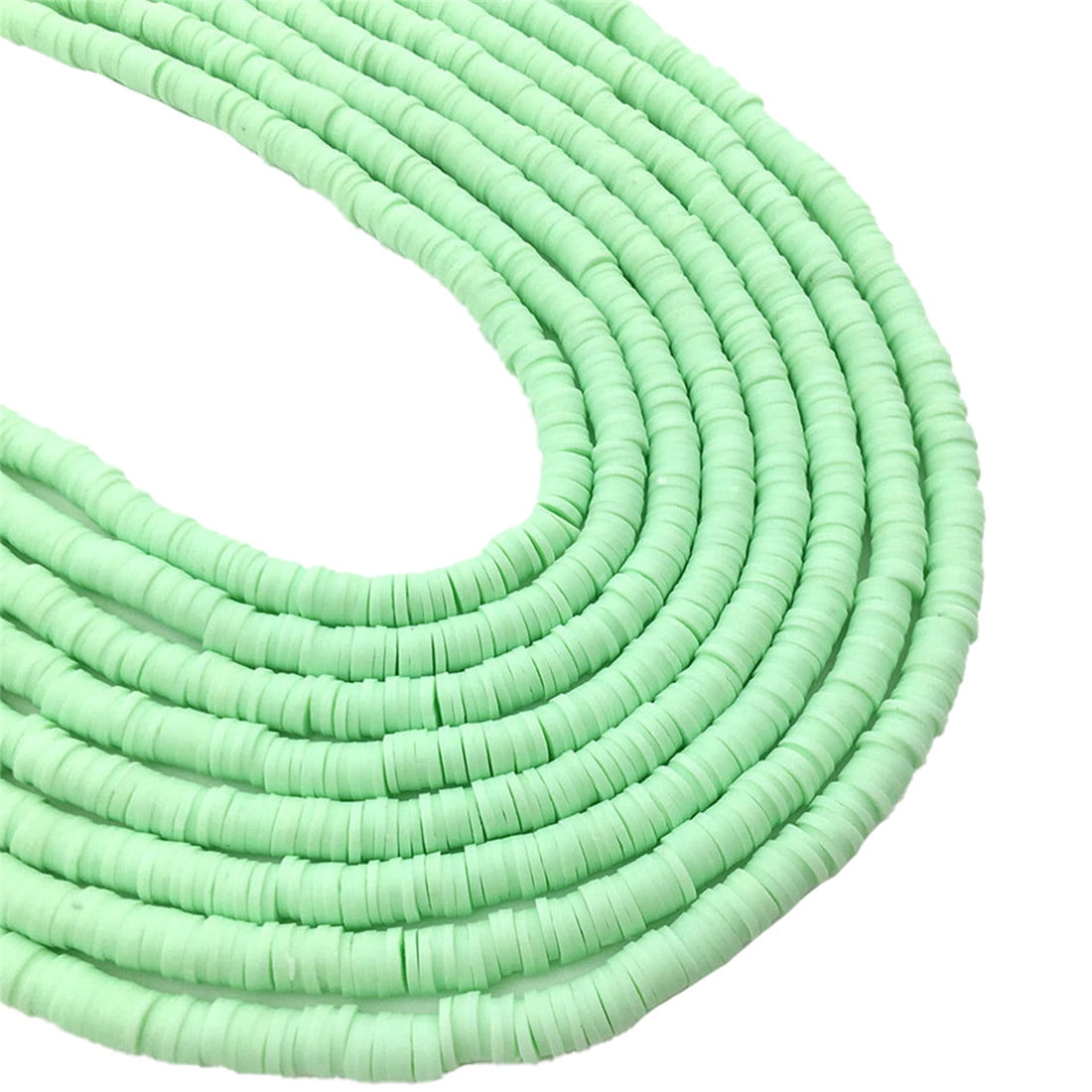 10 Strands 6mm 3200Pcs Flat Round Polymer Clay Disc Vinyl Heishi Beads ...