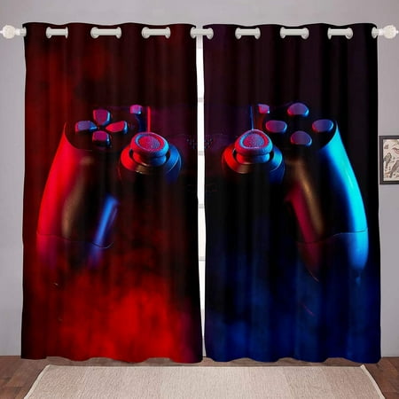 Gamer Gaming Room Decor Curtains, Boys Video Games Backdrop Grommet ...